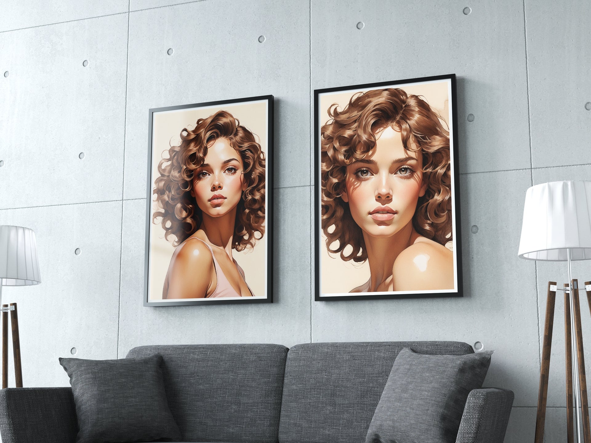 Curly Elegance Captured in Light - Wood or Metal Standard Framed Poster – Giftomory