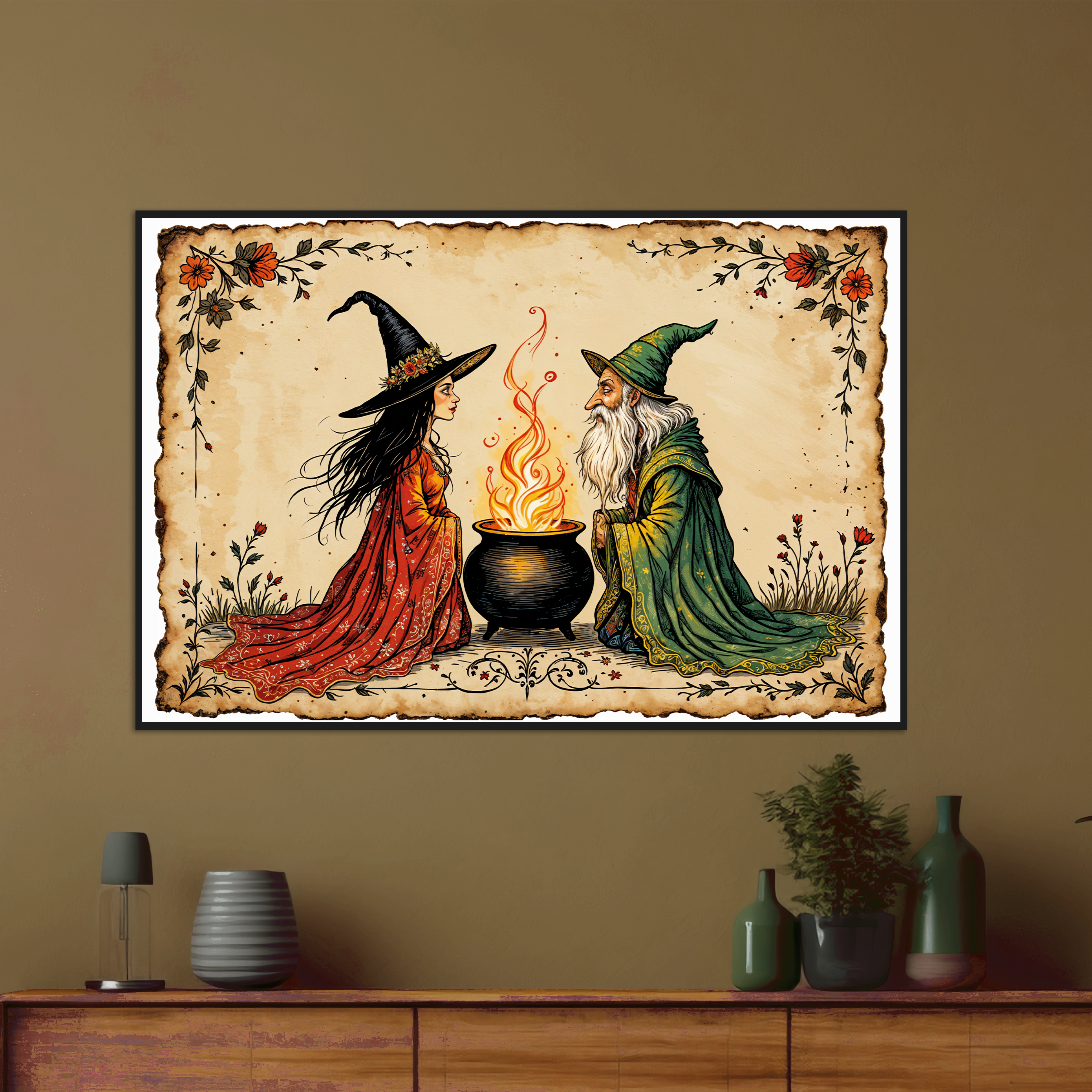 Witching Hour - A Mystical Wall Decor - Wood or Metal Standard Framed ...