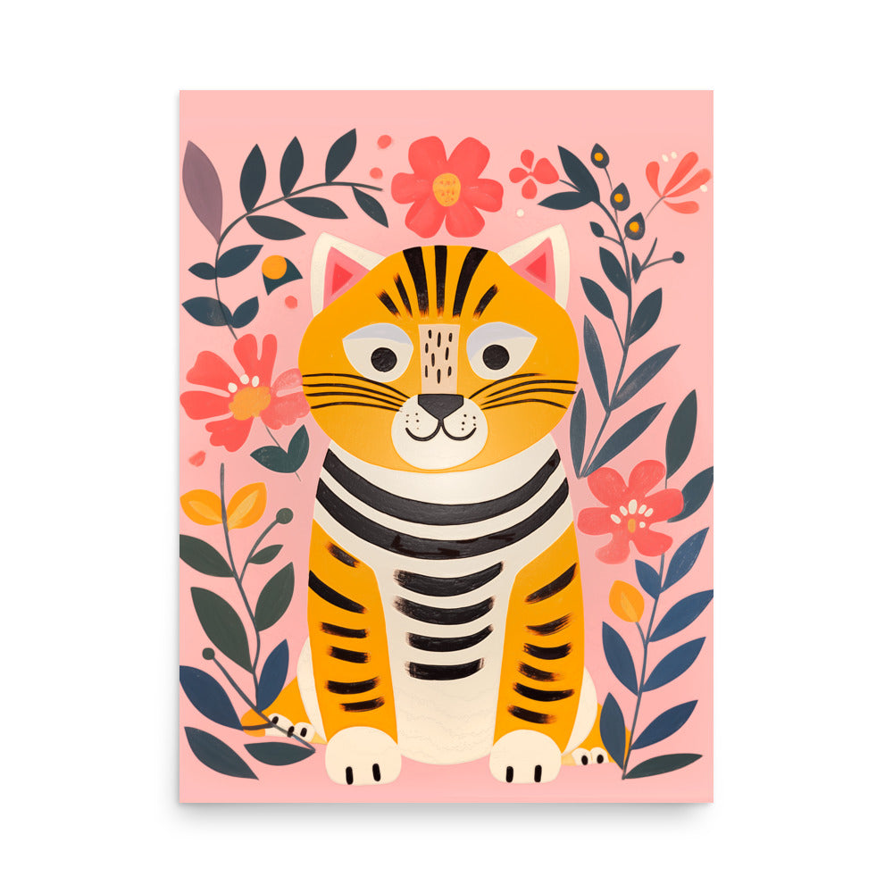 Charming Tiger Bloom - Colorful Poster – Giftomory